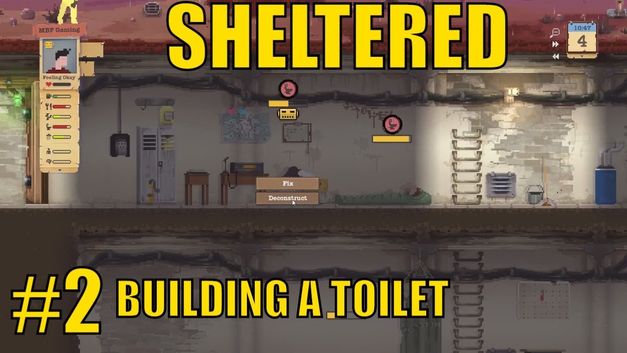 Sheltered 1.6 - Building a toilet - Let's Play Sheltered gameplay - YouTube