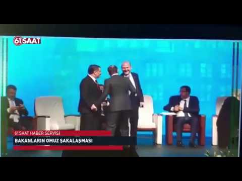 Bakan Süleyman Soylu ile Berat Albayrak'ın omuz şakalaşmaları