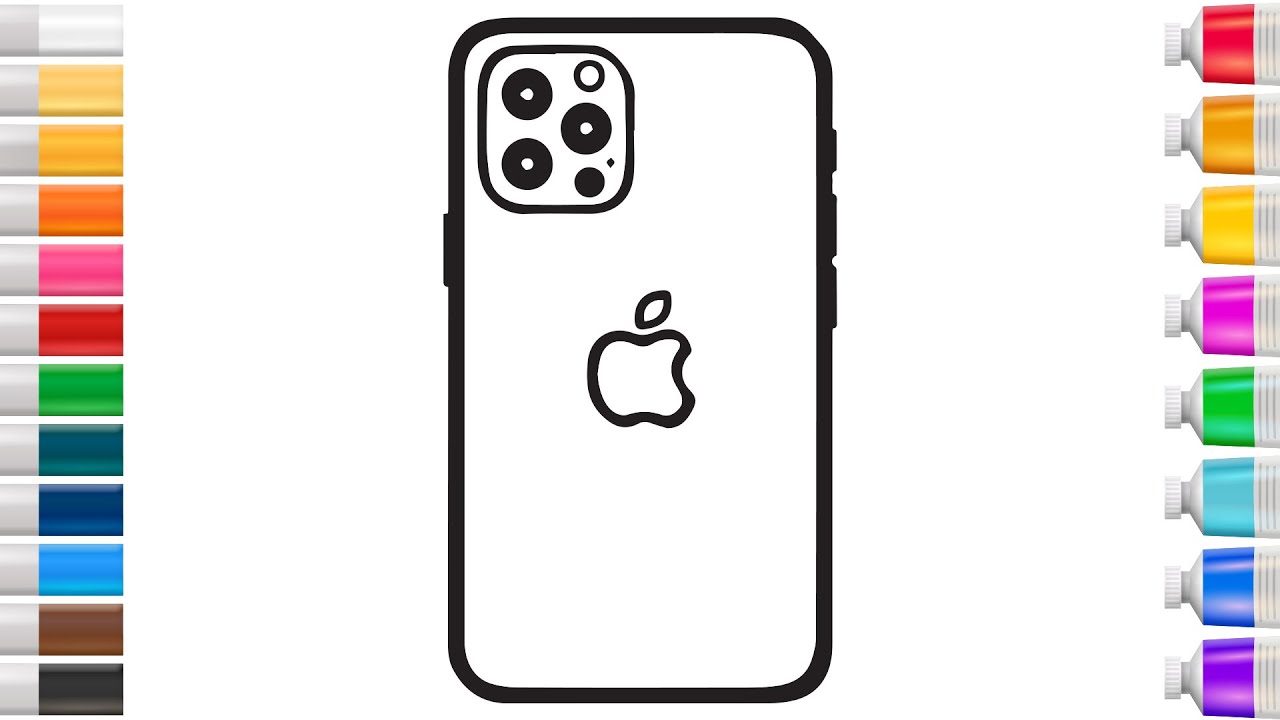 HOW TO DRAW APPLE IPHONE | Apple iPhone Drawing in Easy Step by Step ...