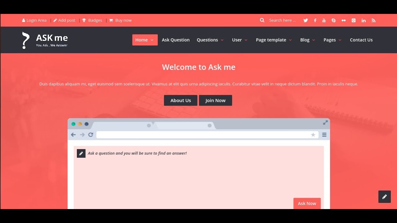Ask Me - Questions & Answers WordPress Theme | Question Answer Forum ...