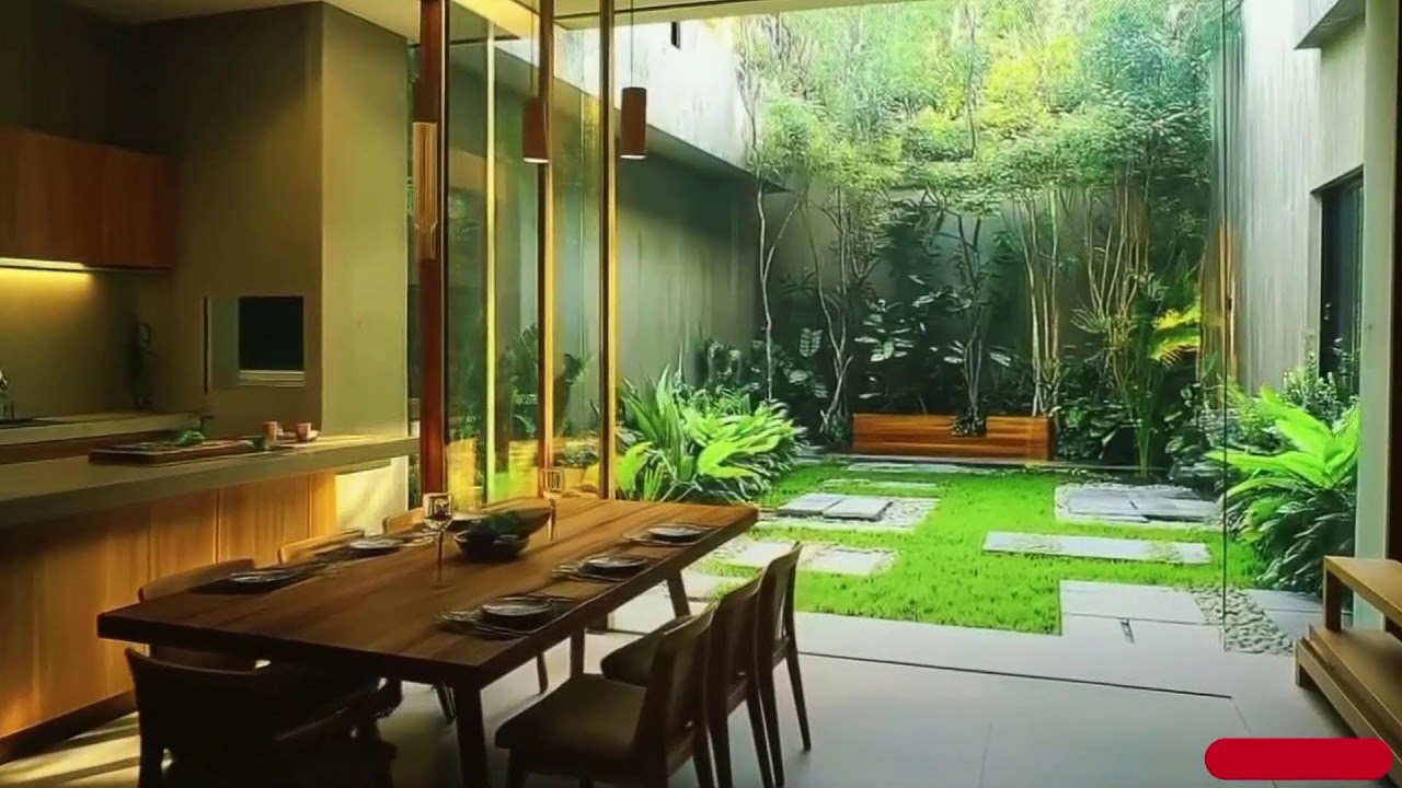 🛑 Modern Kitchen Design That Directly Facing to Courtyard Garden and ...