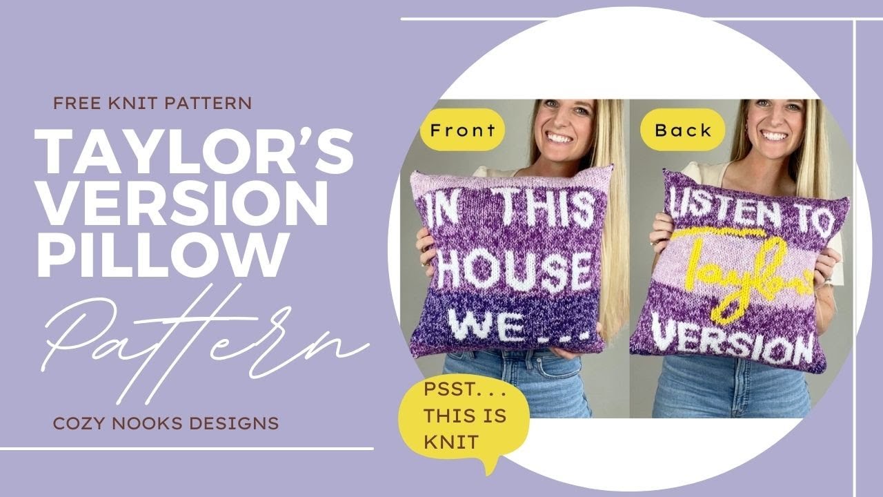 Taylor Swift Knit Pattern - Taylor's Version Pillow - YouTube