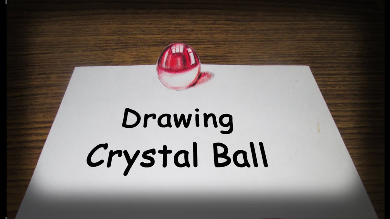 Drawing Amazing 3D Crystal ball, Timelapse,Anamorphic illusion - YouTube