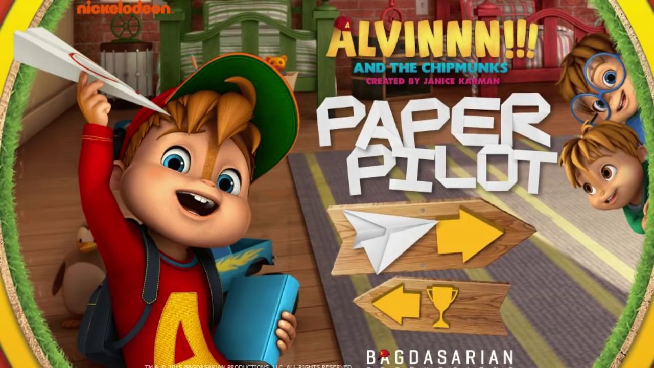 Alvin and The Chipmunks Paper Pilot Alvin and The Chipmunks Games - YouTube