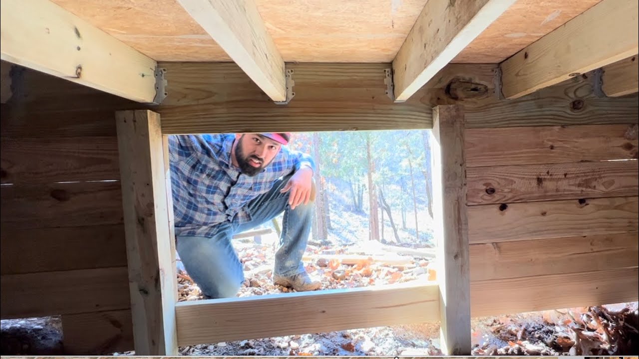 Building a Crawl Space out of Wood at the Cabin!! - YouTube