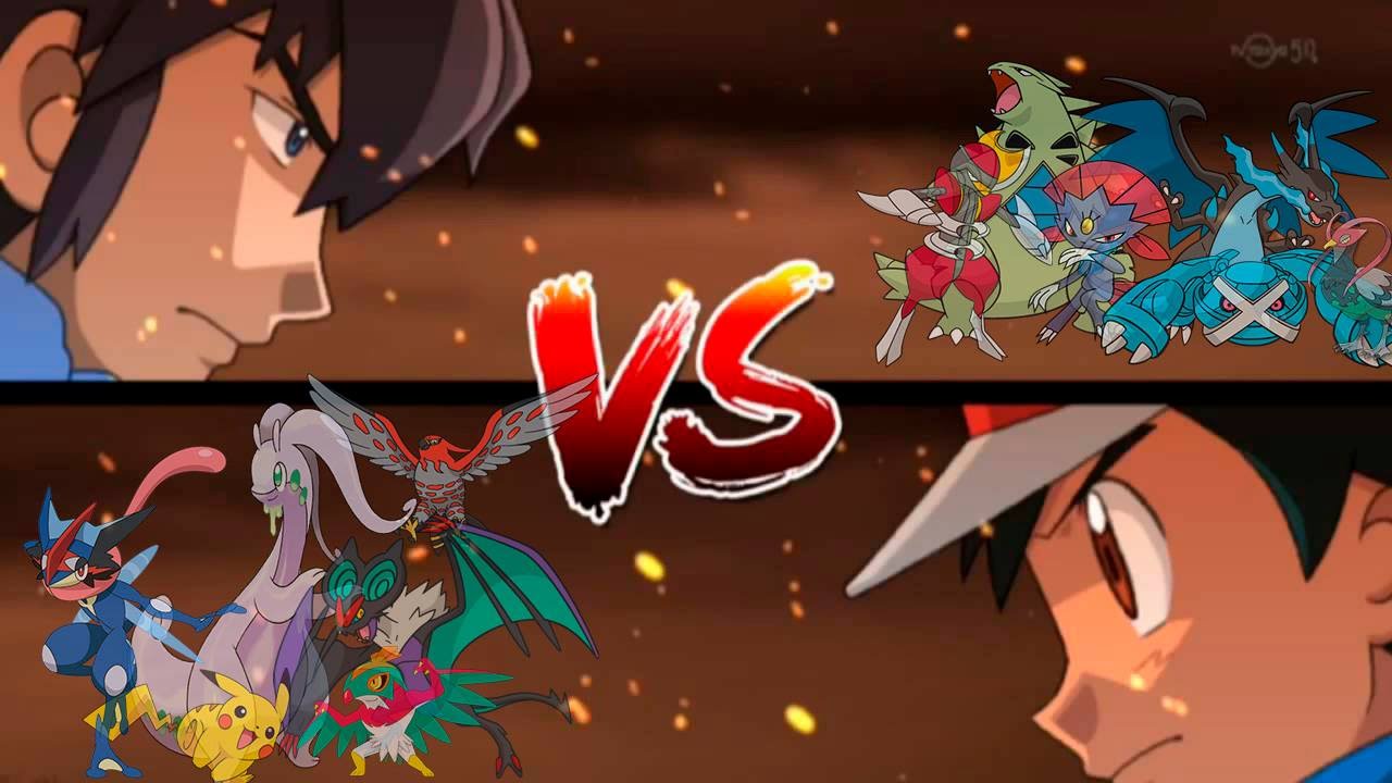 Alain vs Ash Pokemon Showdown Battle xd - YouTube
