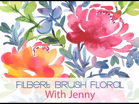 Splashy Flowers With a Filbert Brush - YouTube