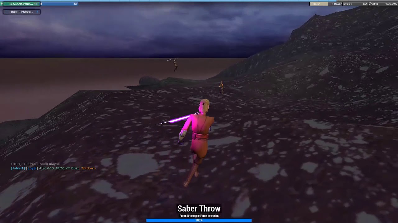 Windu kyber-slaming a droid. - YouTube