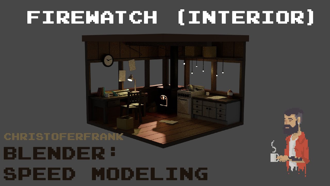 Blender - speed modeling Firewatch interior - YouTube