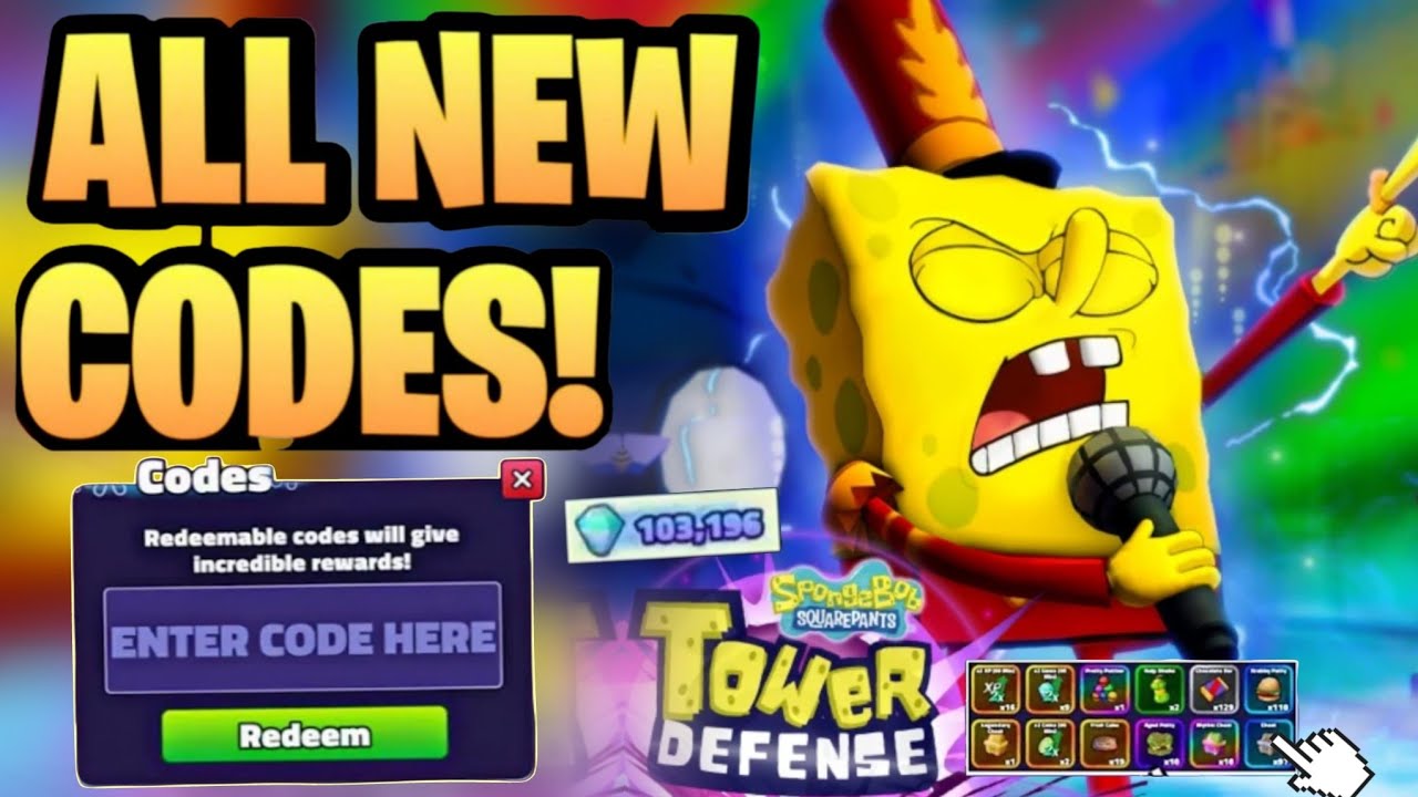 *NEW*ALL WORKING CODES FOR SPONGEBOB TOWER DEFENSE CODES IN FEBRUARY ...