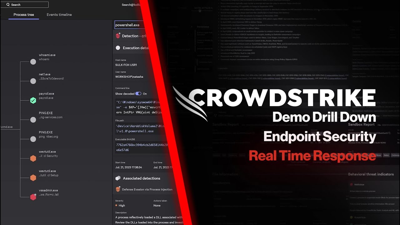 Falcon Endpoint Security Real Time Response: Demo Drill Down - YouTube