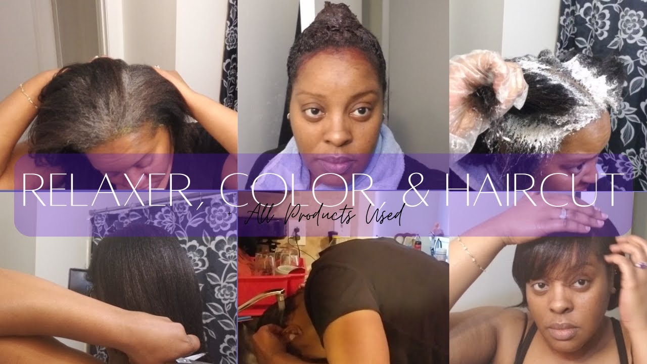 WASH DAY | RELAXER TOUCH-UP, HAIR COLOR (GRAY COVERAGE), & HAIRCUT ...