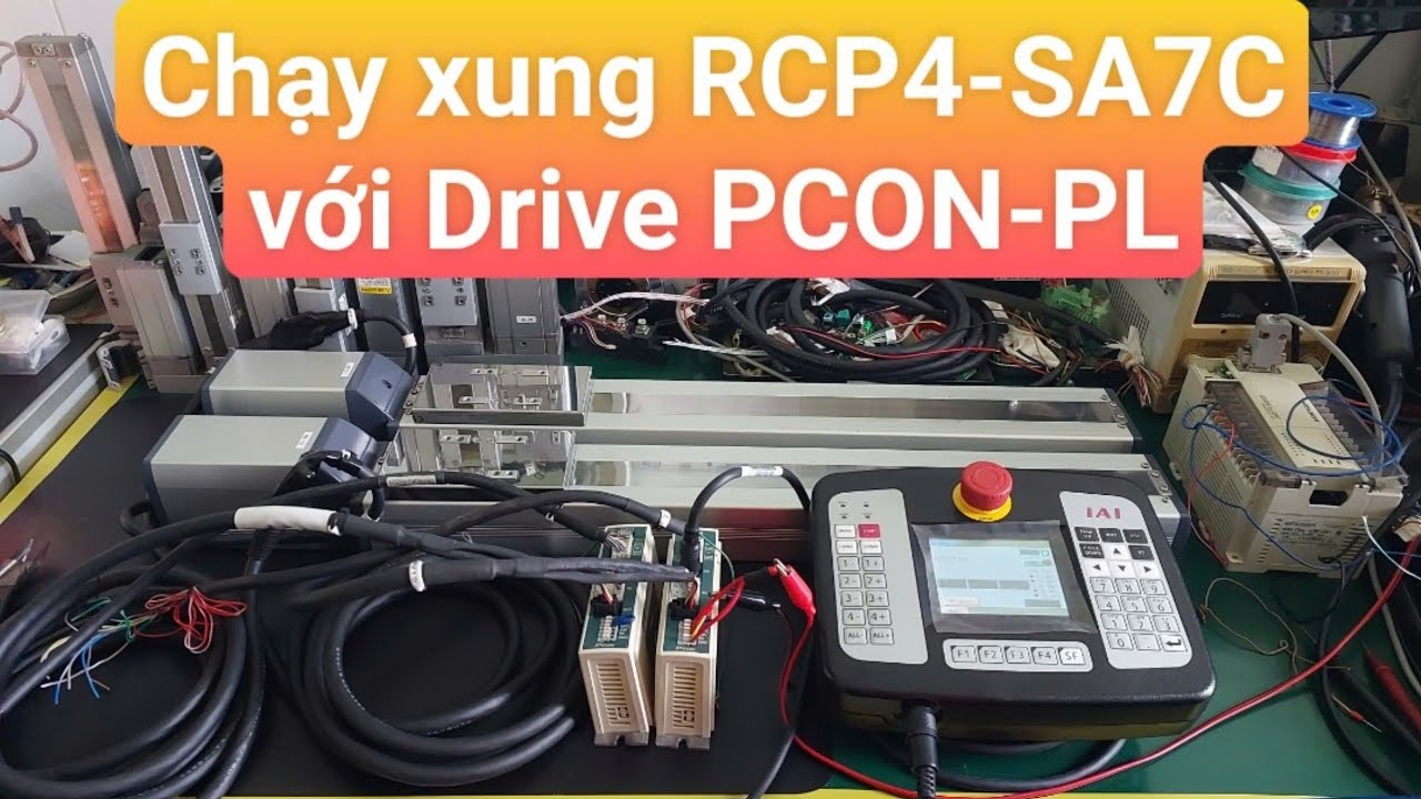 Chạy xung Cylinder RCP4-SA7C với Drive PCON-PL - YouTube