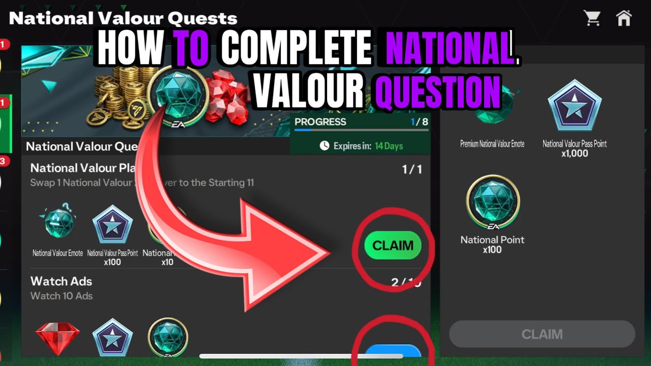 HOW TO COMPLETE NATIONAL VALOUR QUESTION IN FC MOBILE 24 - YouTube