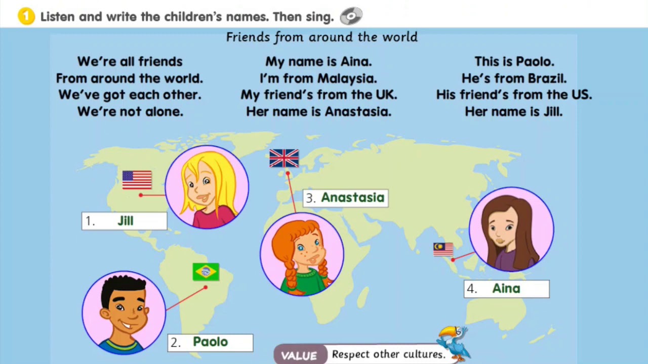 English Year 4 Module 1 : Friends from around the world - YouTube