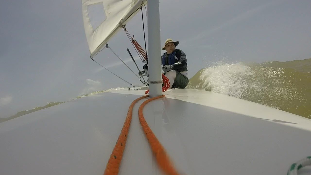 Gybing While Sail Surfing - YouTube