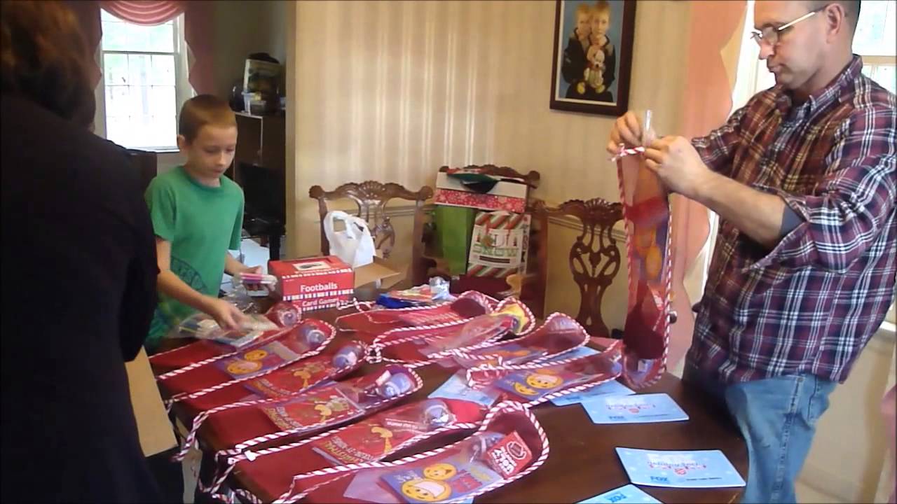 Making Salvation Army Christmas Stockings - YouTube