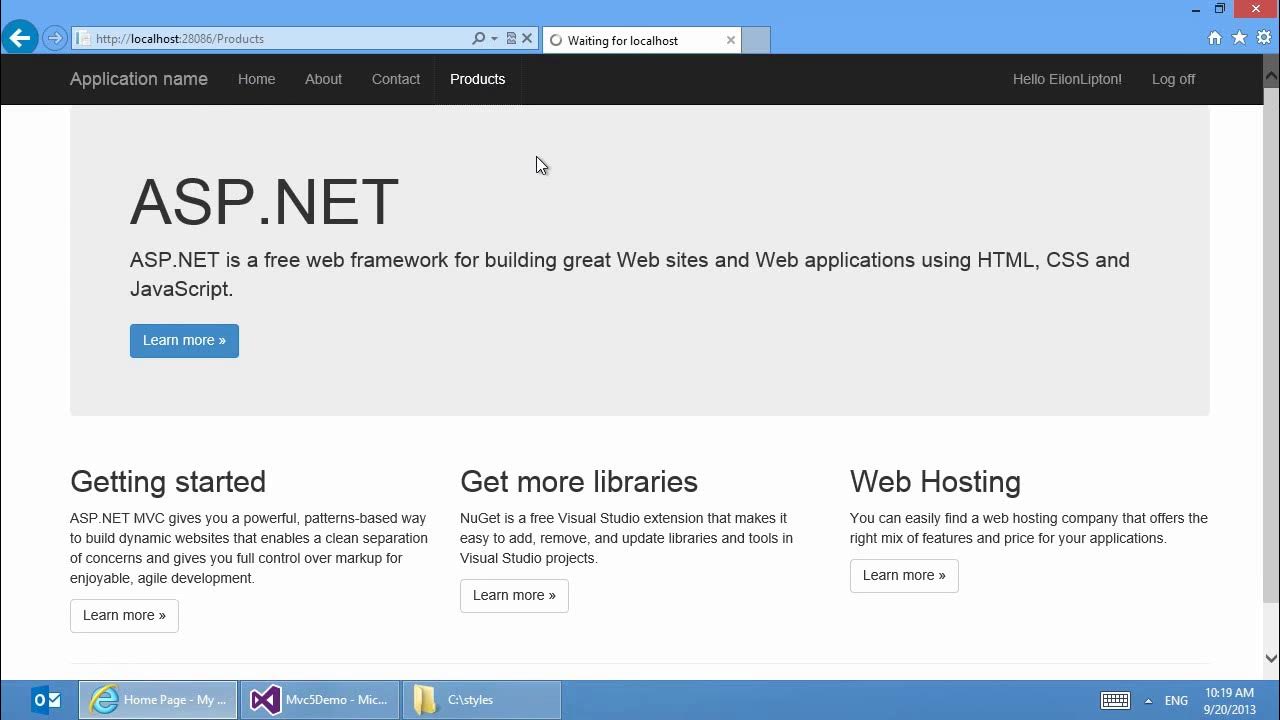 Introducing ASP.NET MVC 5 Visual Studio - YouTube