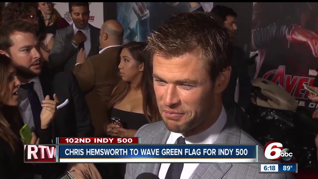 'Avengers' star Chris Hemsworth to wave green flag at Indy 500 - YouTube