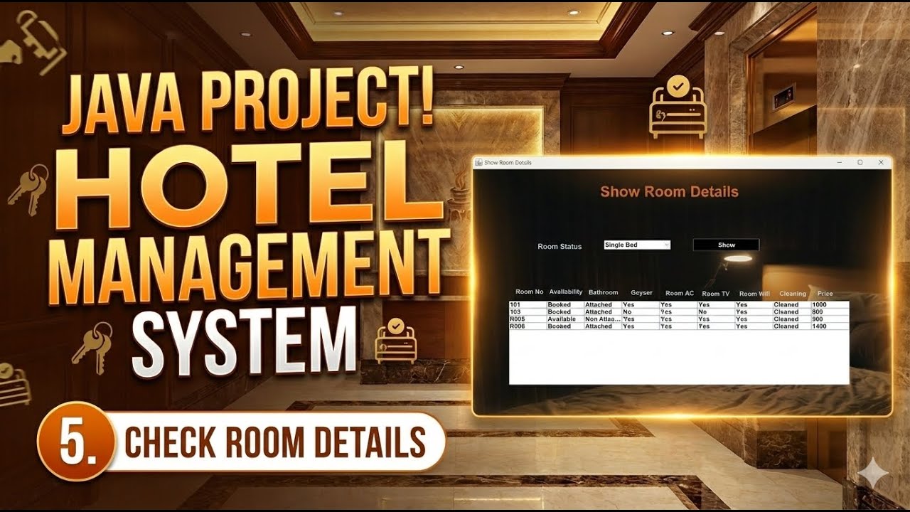 05 - Hotel Management System Java Project | Check Room Frame - YouTube