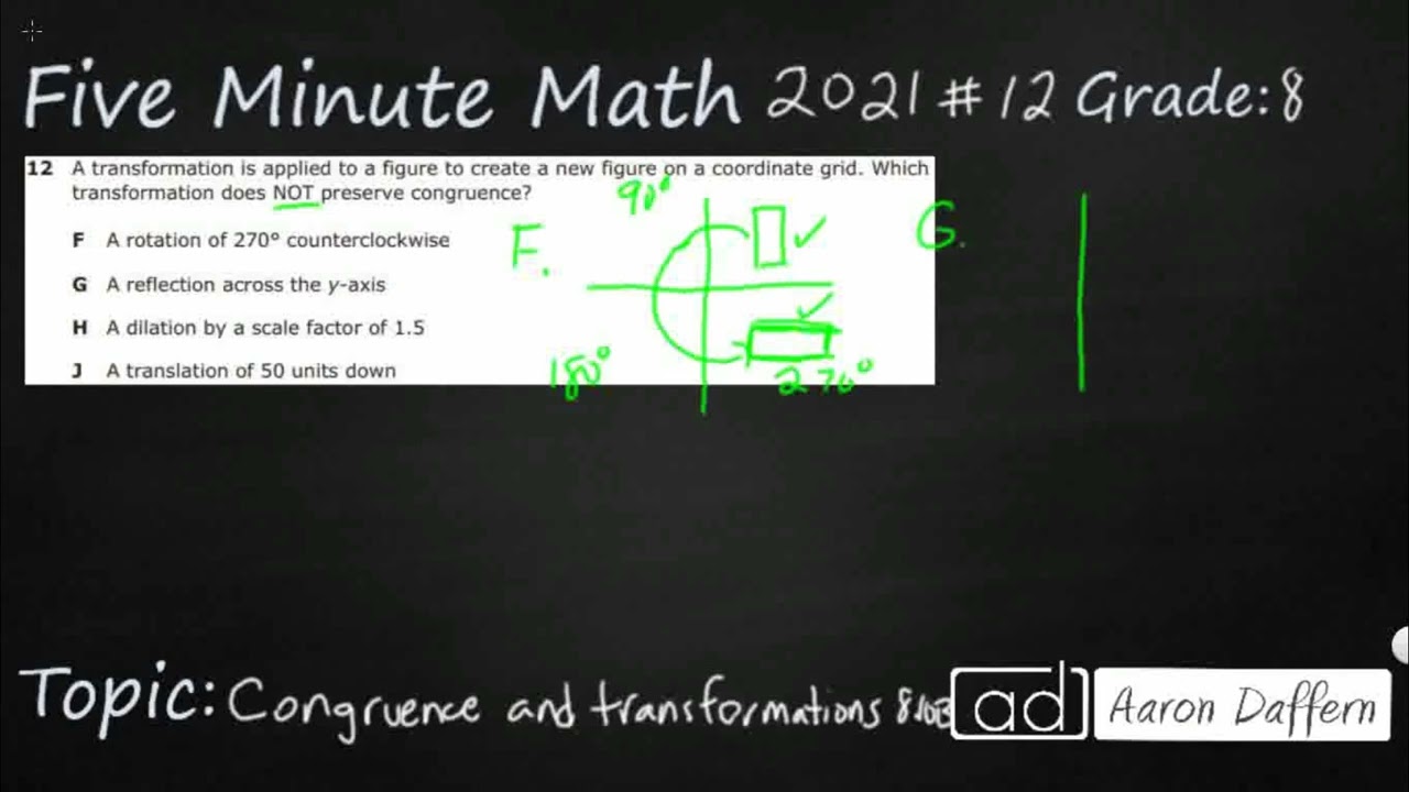 8th Grade STAAR Practice Congruence and Transformations (8.10B - #2 ...