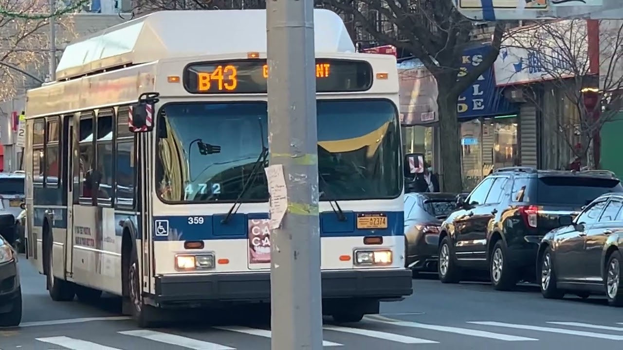MTA bus: 2010 New Flyer C40lf #359 on the B43 - YouTube