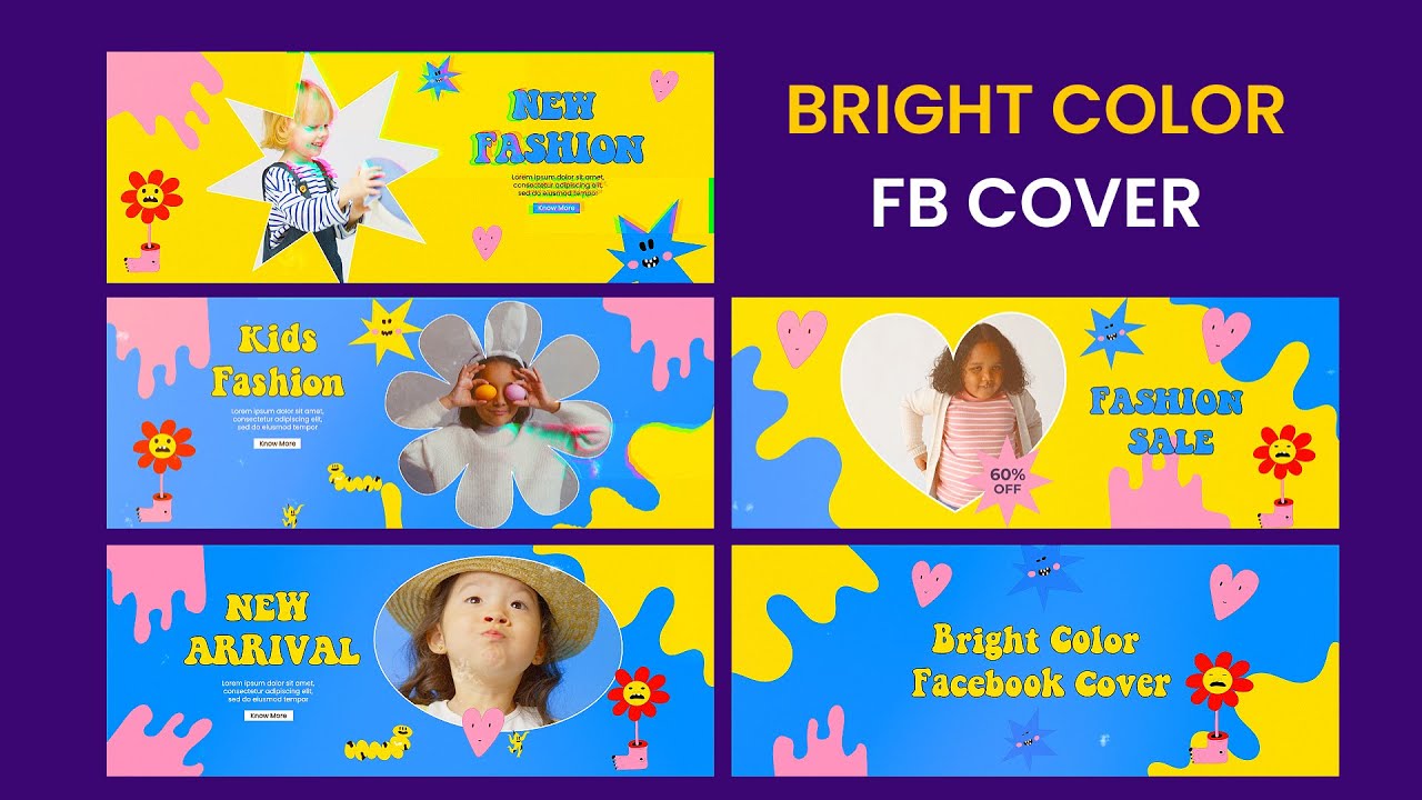 Bright Color Splash Facebook Cover After Effects Templates | AE, Pr ...