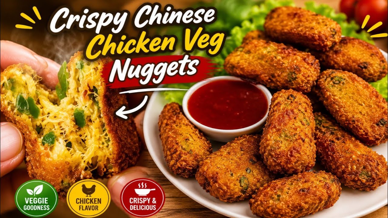 Crispy Chinese Chicken Veg Nuggets Recipe | Easy Homemade Nuggets ...