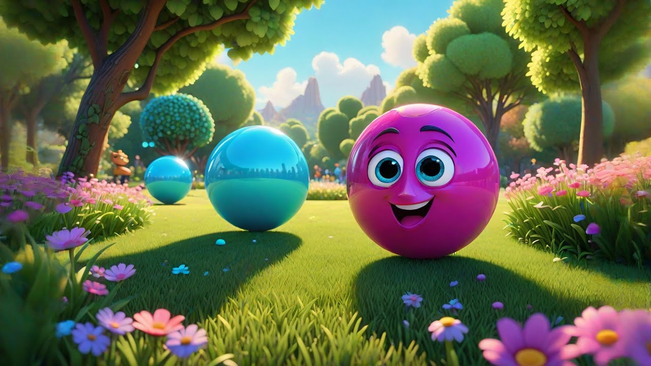 Five Bouncing Balls Go Up and Down | Fun Counting Song for Kids | Learn ...