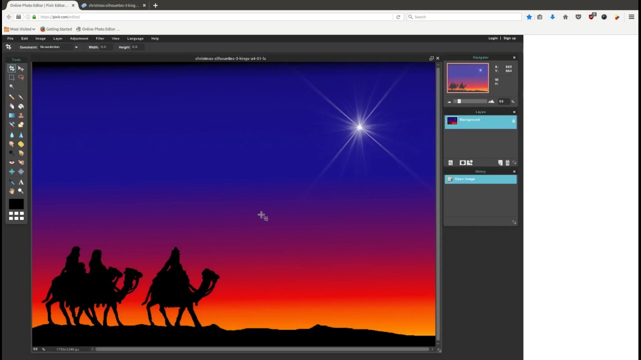 Mirror an image using Pixlr. - YouTube
