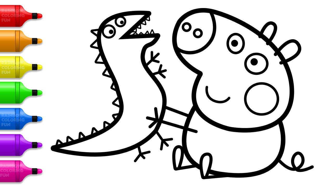 How to draw George from Peppa Pig - Coloring Book for Kids - YouTube