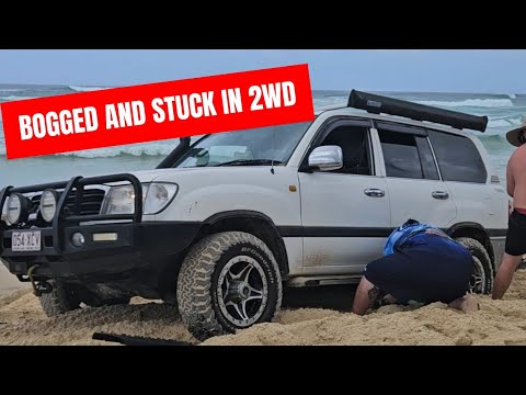 BOGGED and stuck in 2WD on FRASER ISLAND - YouTube