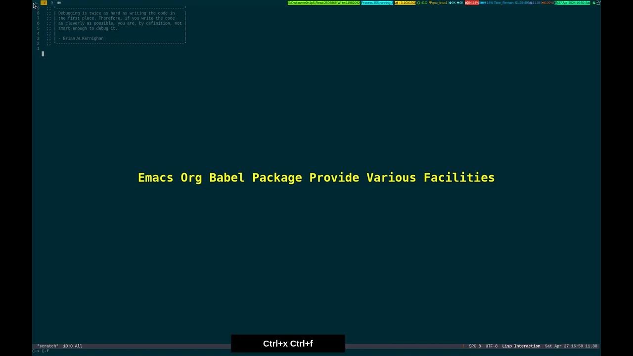 Emacs Org Babel Package Provides Various Facilities 2024_04_27_16:49:17 ...