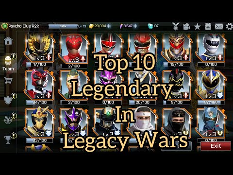 Power Rangers legacy wars top 10 legendary characters - YouTube