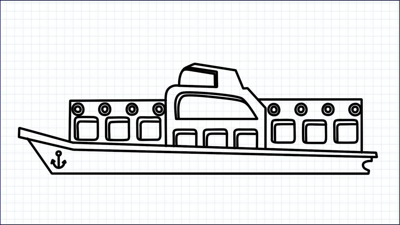 How to Draw a Ship ( Cruise Ship Drawing ) / Easy Drawing Tutorials ...
