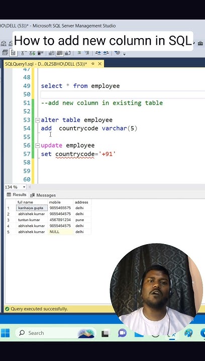 How To Add New Column In Sql Server Database Sql Dataanalysis Coding Python