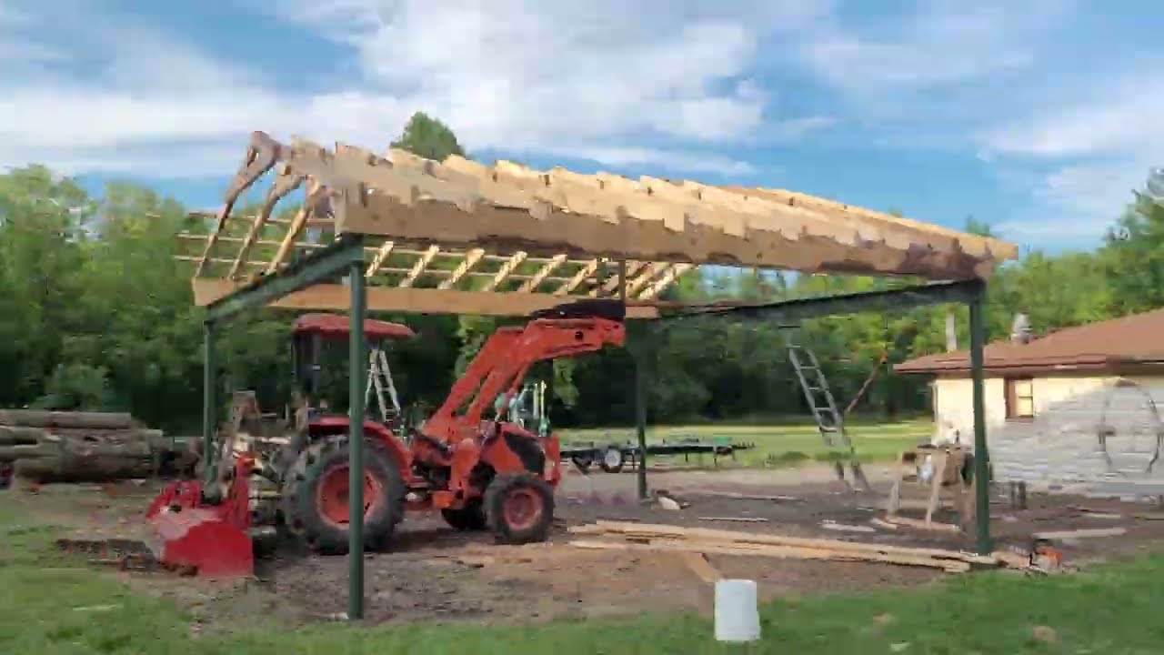 #67 Truss Build and Install | Sawmill Shed Build ep. 6 - YouTube