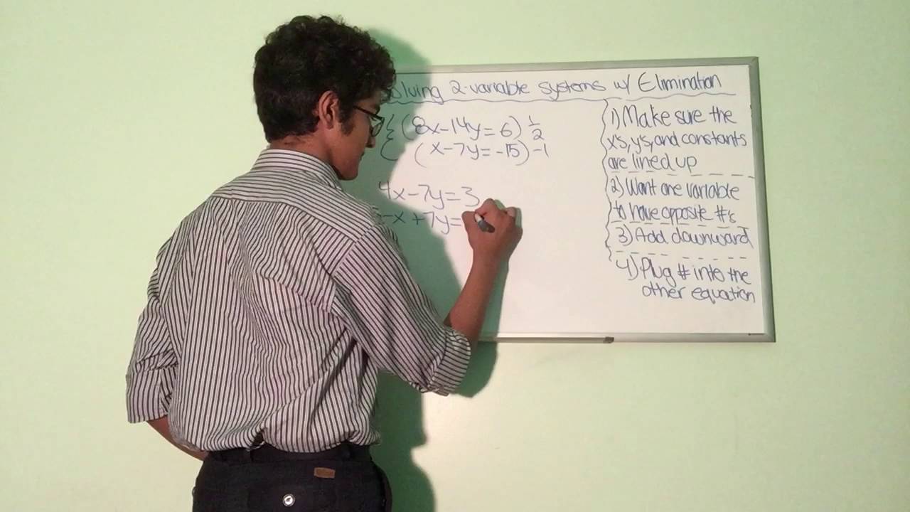 Solving 2 Variable Systems Elimination Method Youtube 4620