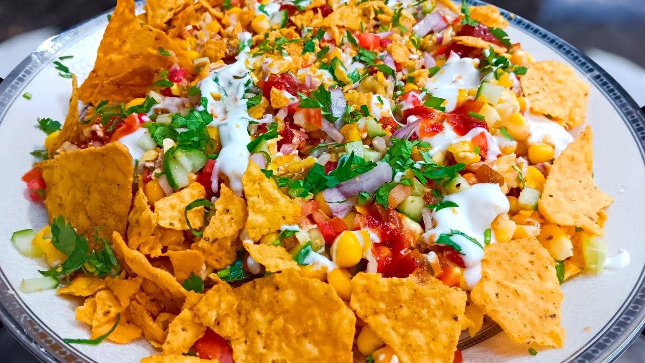 Loaded Nachos Corn Chaat Recipe | Festival Party Snacks | Market Jaisa ...