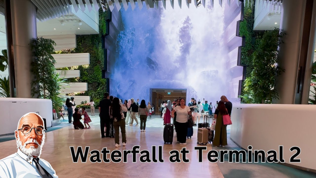 Discover The Stunning Waterfall At Changi Airport Terminal 2 - YouTube
