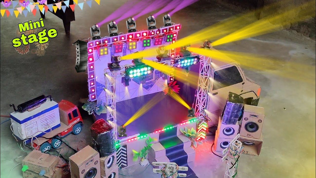 Mini stage making How to make mini stage dj truck and dj gadi light ...