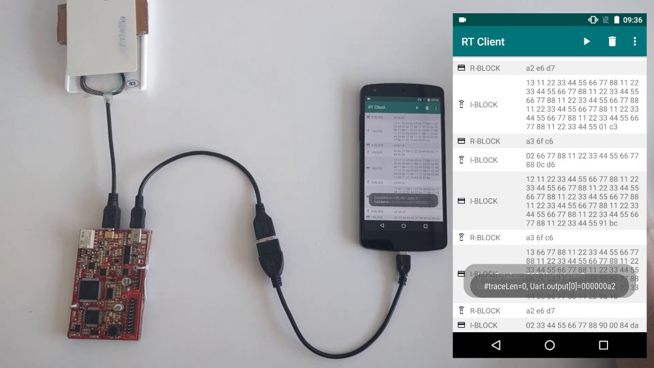 Proxmark3 ISO14443A real time sniffing Android application demo - YouTube