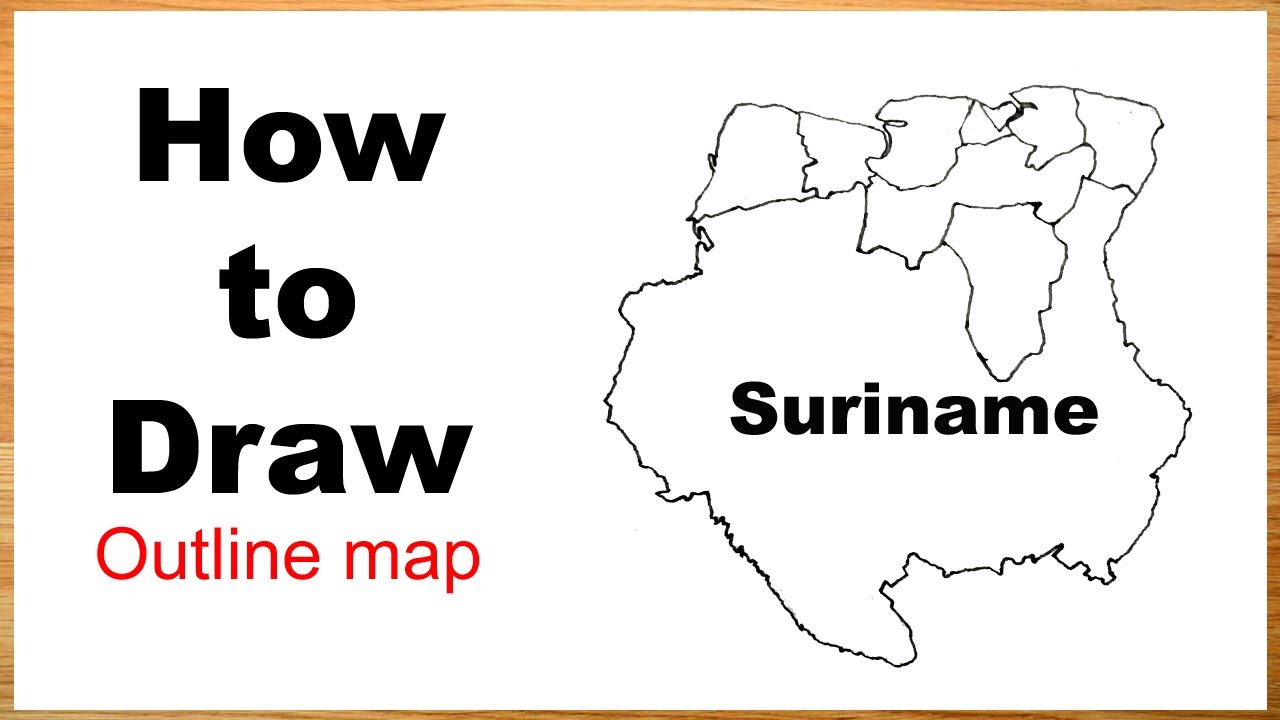 Suriname: Suriname map drawing || Political map of Suriname - YouTube
