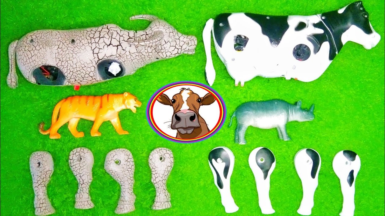 assembling toy cows, buffaloes - YouTube