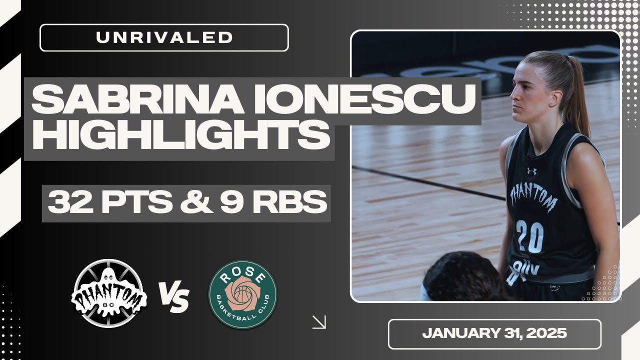 SABRINA IONESCU HITS 7 THREES!!! - 32PTS vs ROSE HIGHLIGHTS | UNRIVALED ...