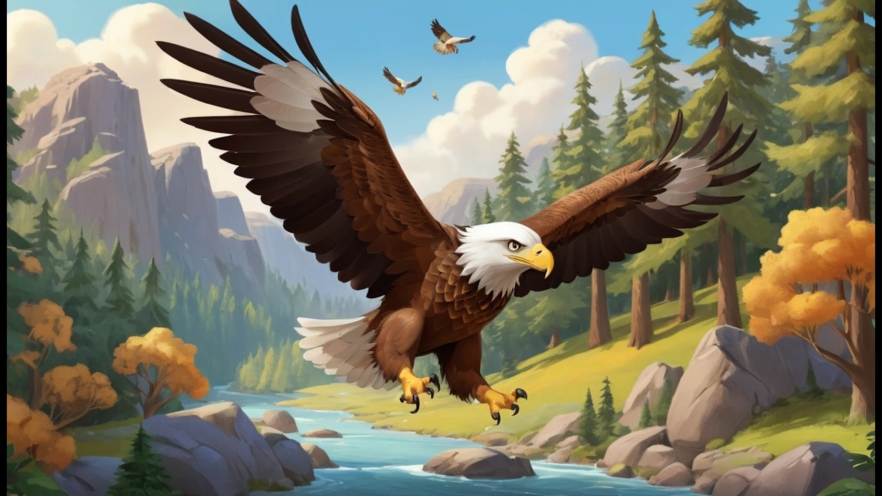 Five Little Eagles Glide Glide Glide | Flying Birds Song & Kids Nursery ...