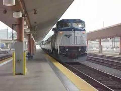 Amtrak Surfliner 799 departs Union Station, L.A - YouTube