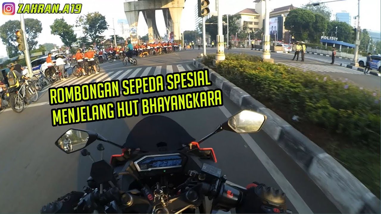 ROMBONGAN ACARA PESEPEDA DARI KAPOLRI PLUS ADA LAMBORGHINI | CBR150R | MR RANS | MOTOVLOG ...