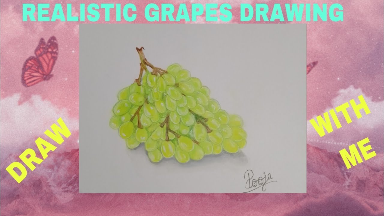 HOW TO DRAW REALISTIC GRAPES?//MIXED MEDIA#artistpooja #art - YouTube
