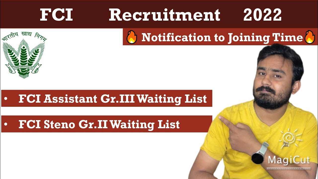 FCI Assistant Gr.III Waiting list| FCI Steno Gr.II Waiting List| FCI ...
